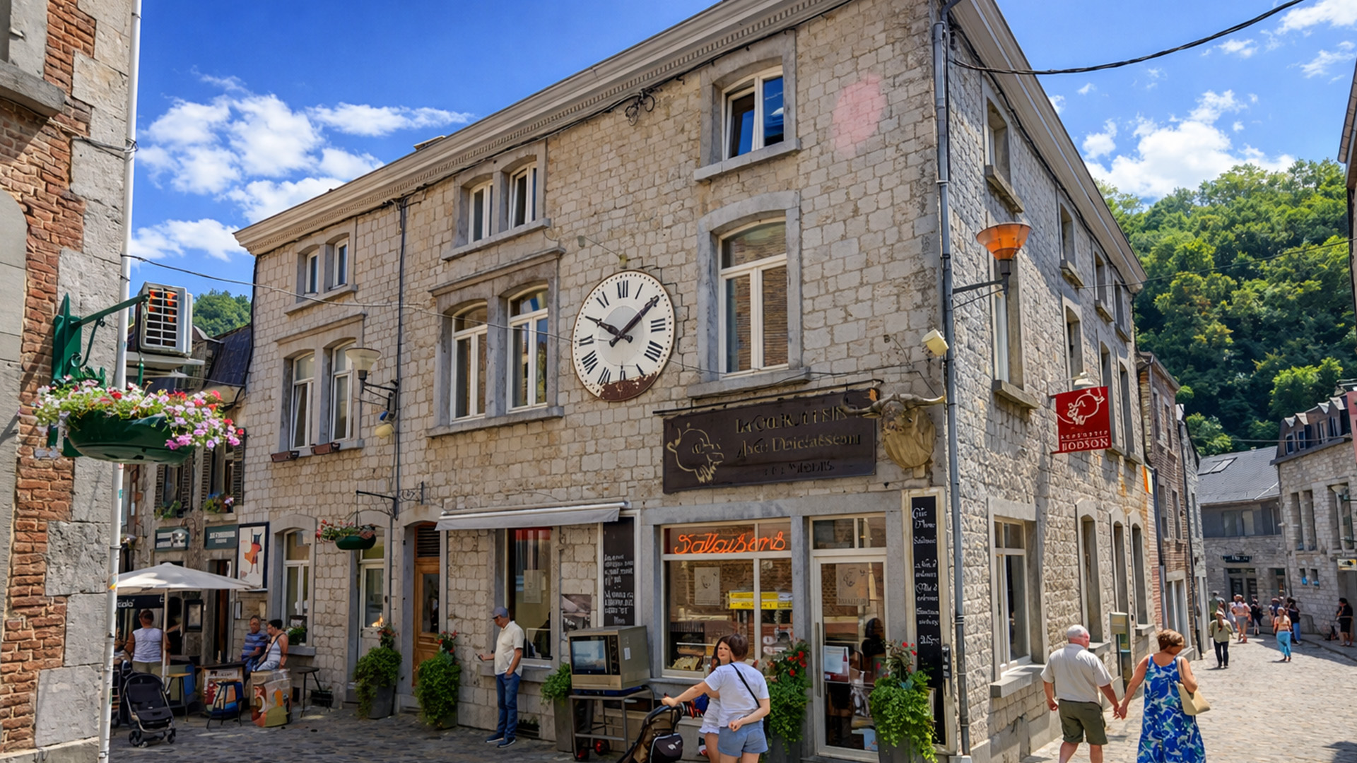 Durbuy Belgium scenic walk through medieval old town (4K)