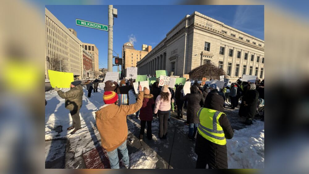 Hundreds gather for ICE protest in Dayton