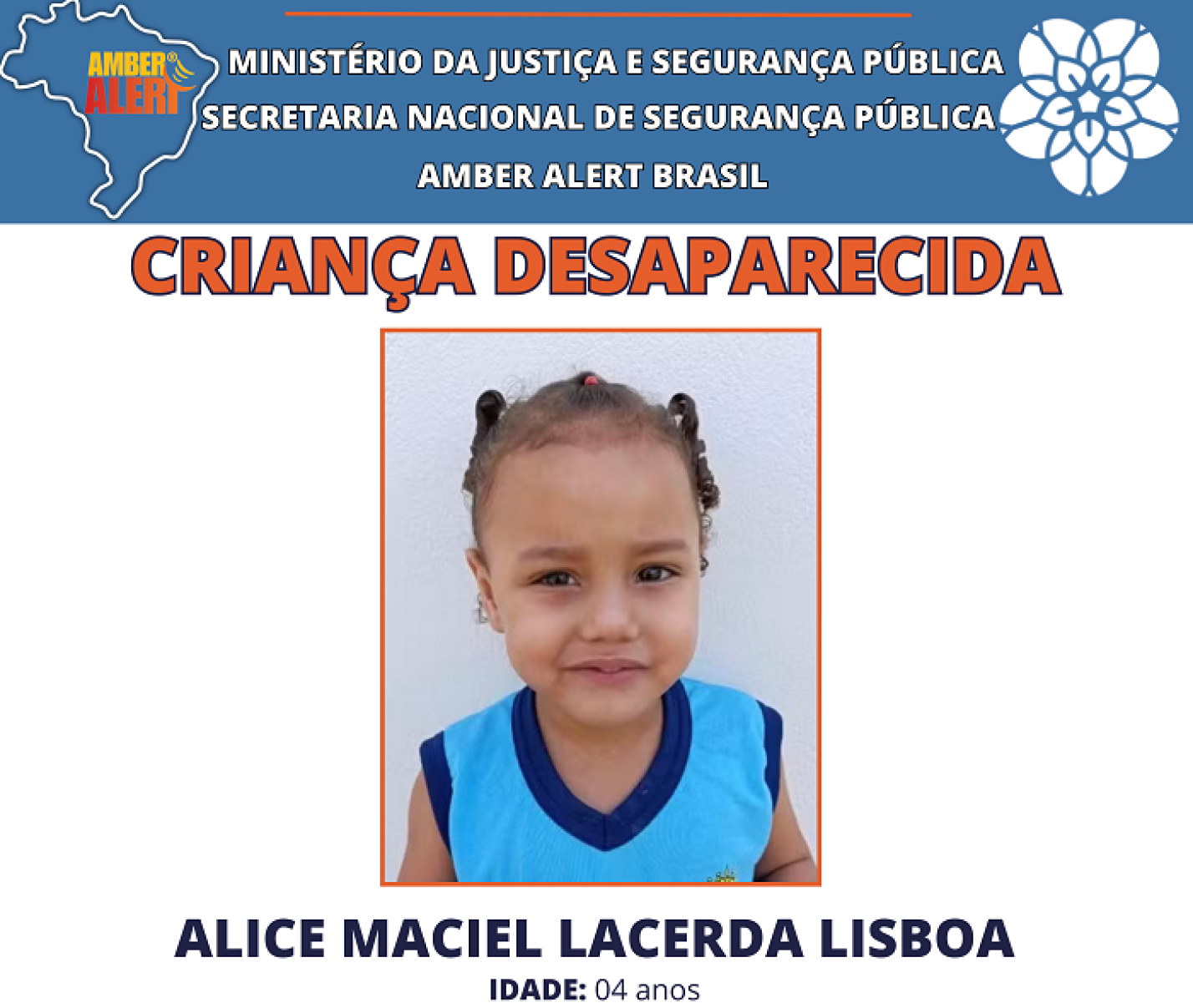 Governo Federal ativa ‘Amber Alert’ depois que criança desapareceu em MG