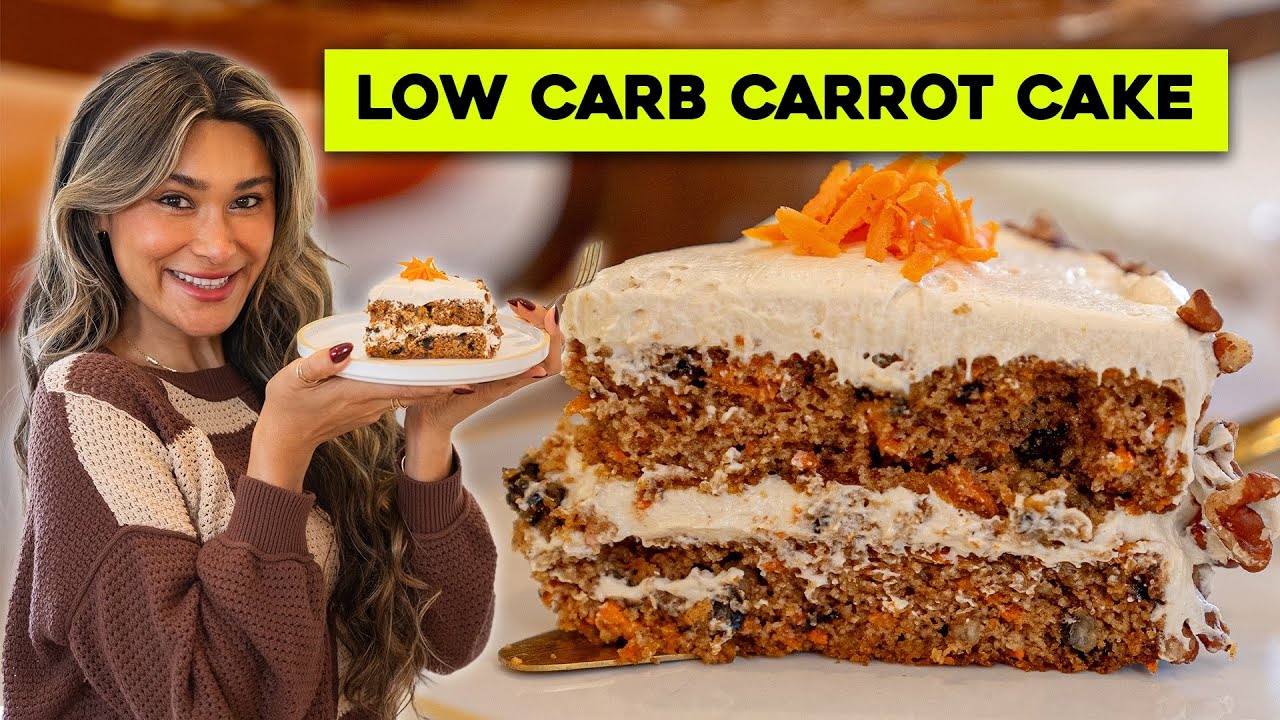 The best + moist low carb carrot cake. Only 7g carbs per slice!