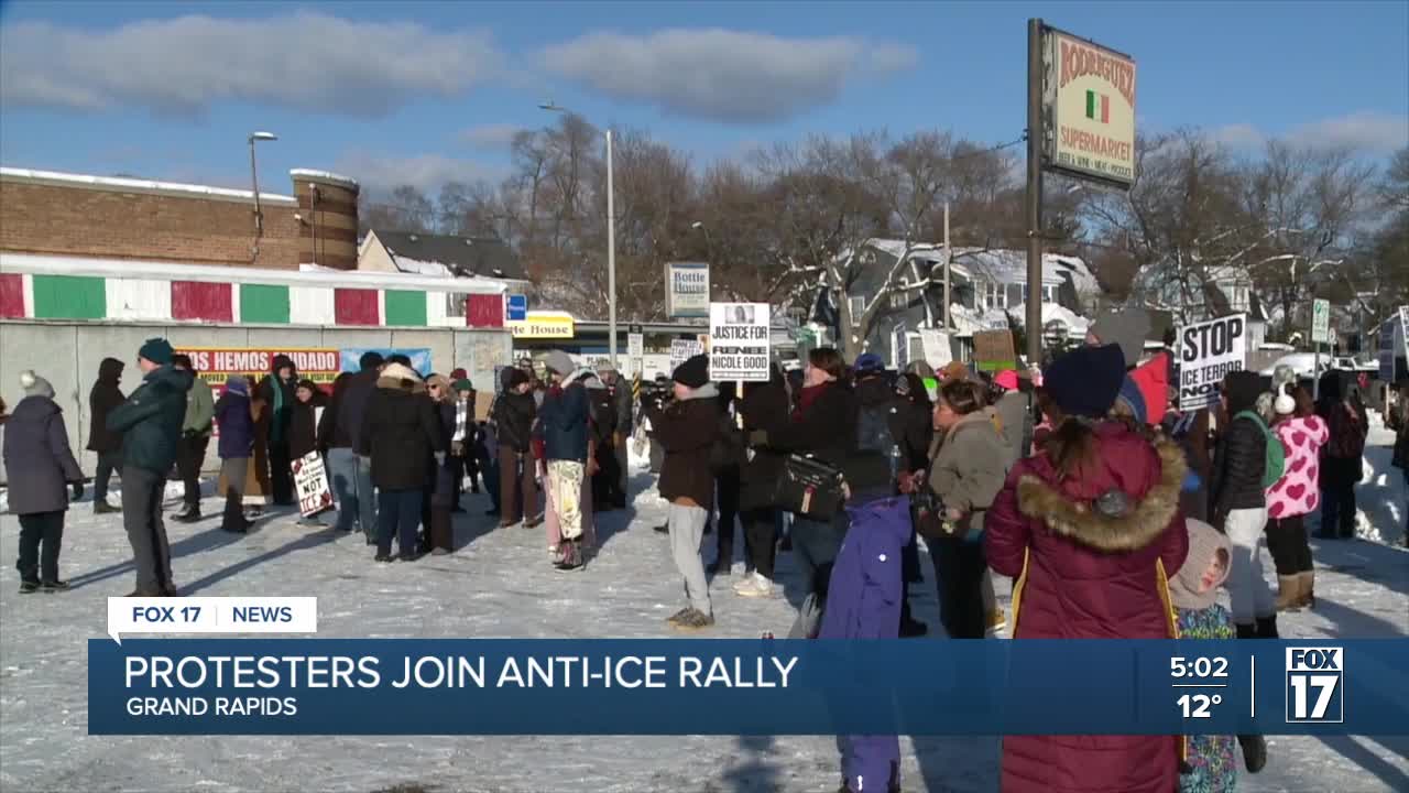 Neighbors rally in Grand Rapids to protest ongoing immigration ...