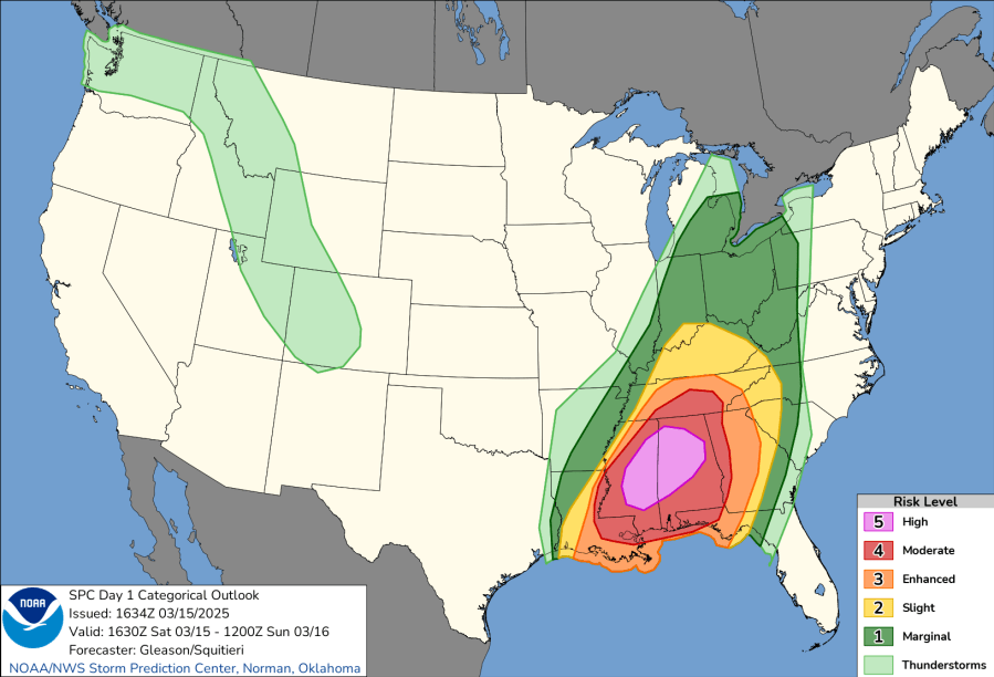 Storm Prediction Center adds new severe weather intensity levels for ...