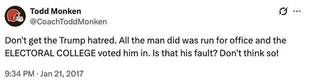 Resurfaced post exposes new NFL coach's real thoughts on Trump