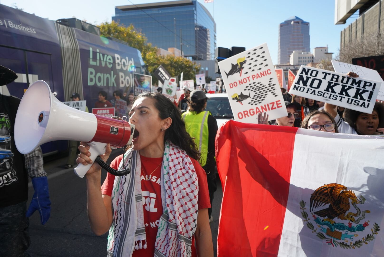 Tucson businesses close, hundreds protest on National Day of Action