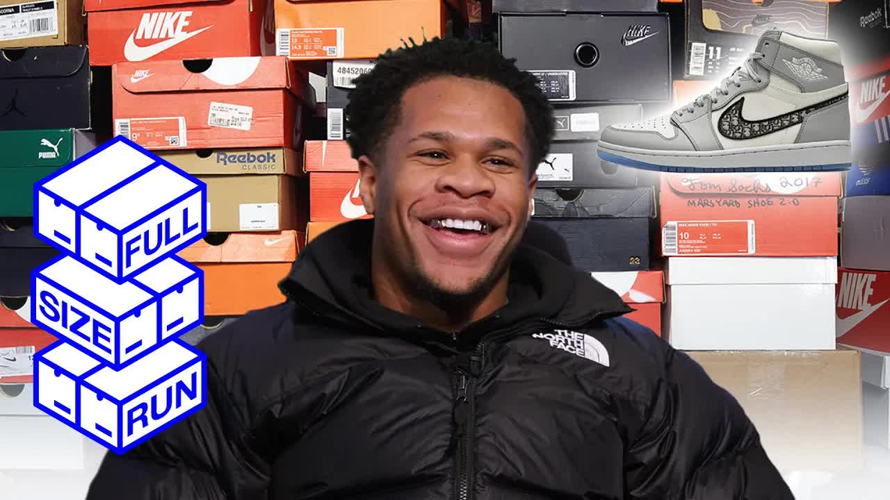 Devin Haney resold Floyd Mayweather's Dior Air Jordans | Full Size Run