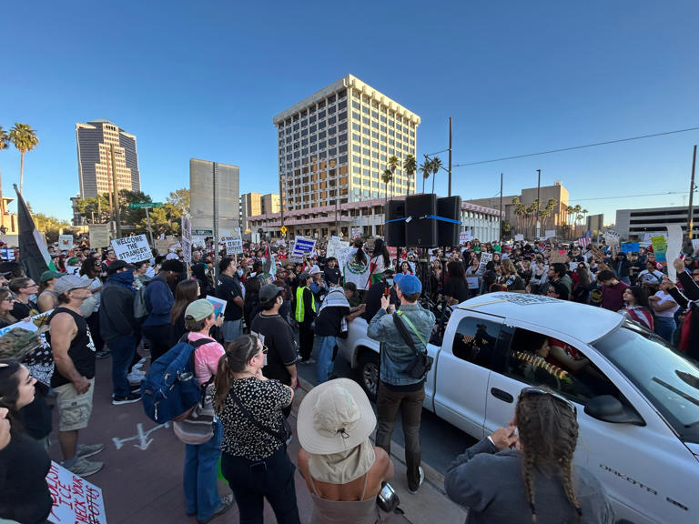 Tucson businesses close, hundreds protest on National Day of Action