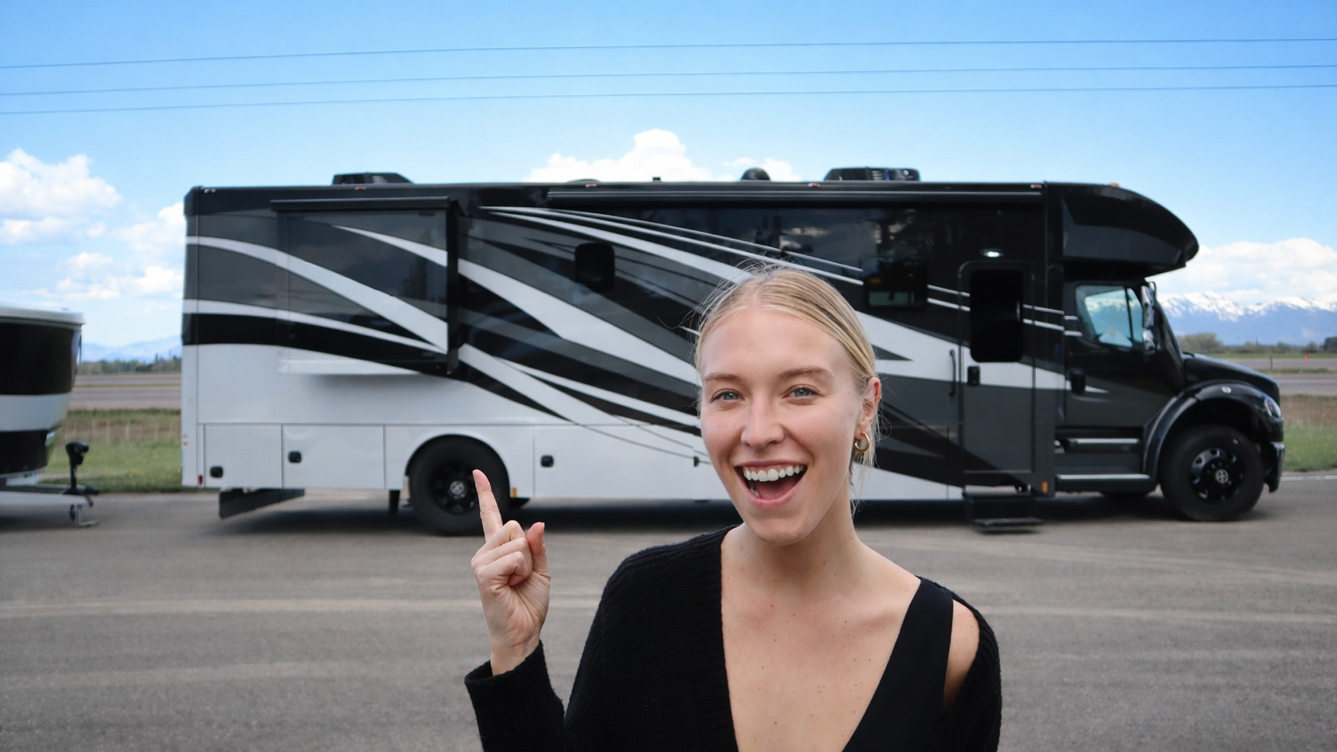 Inside a spacious luxury RV in Montana
