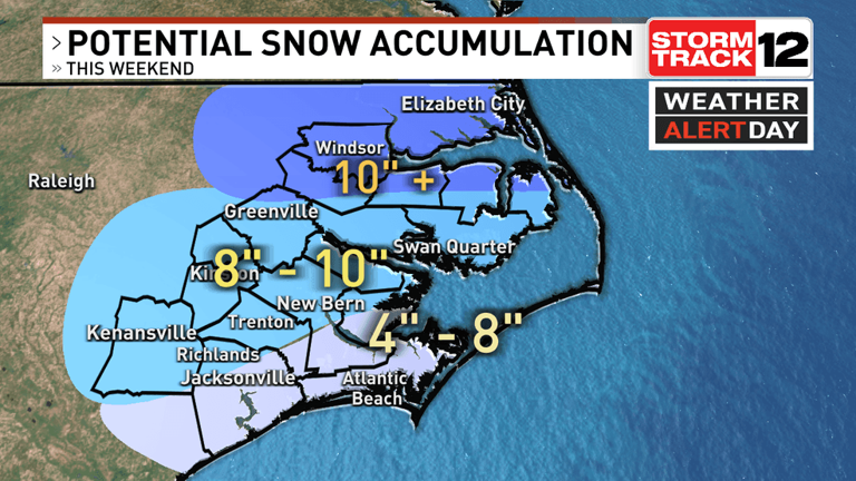 Snow begins falling as major winter storm moves into eastern North Carolina