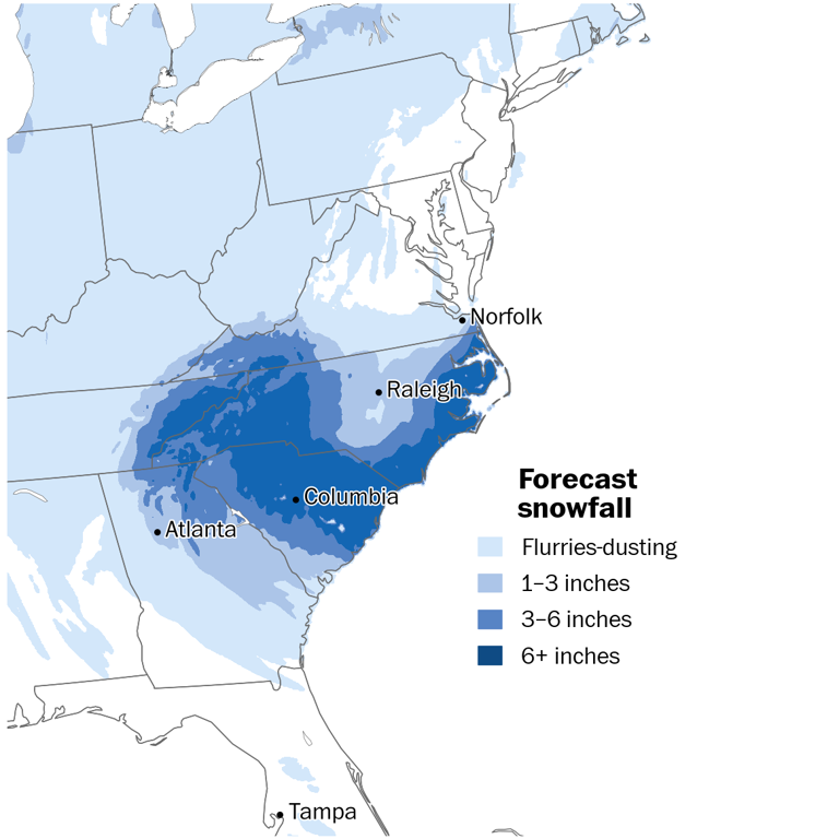 The Southeast is bracing for a bomb cyclone. What to expect this weekend