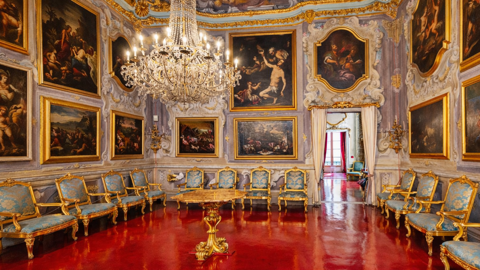 Inside a royal Italian palace room