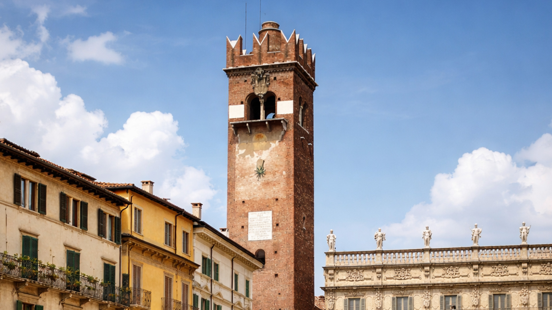 The oldest clock tower in Verona