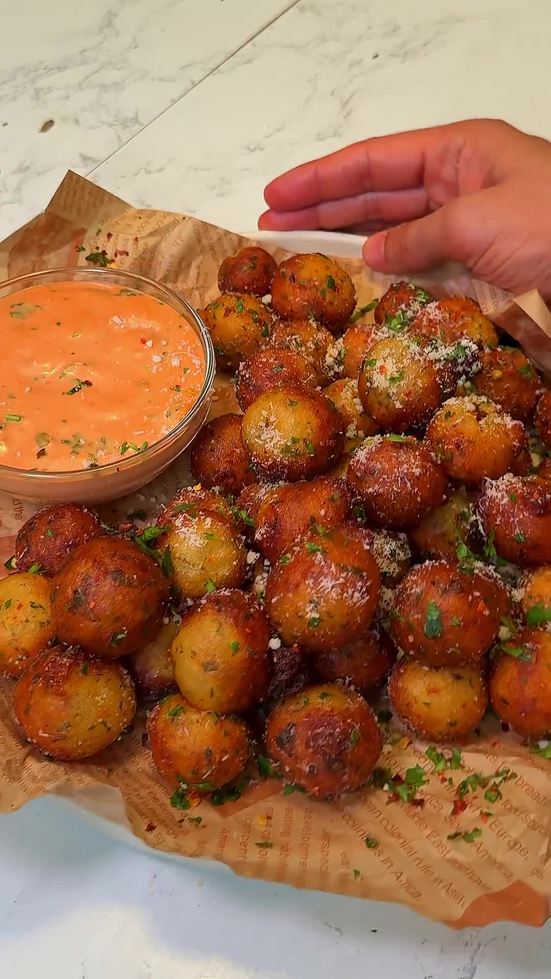 Easy crispy potato balls with a soft center