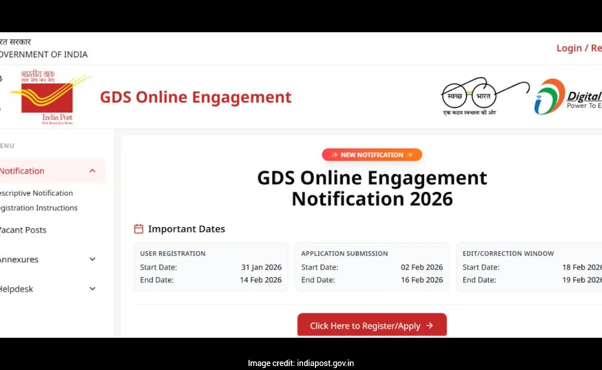 India Post GDS recruitment 2026: Registration begins for 28,740 posts ...