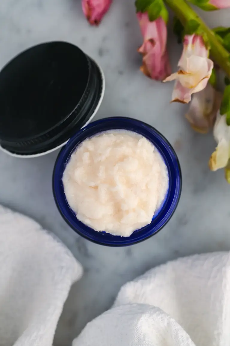 Homemade face scrub with tallow (gentle sugar exfoliator for glowing skin)