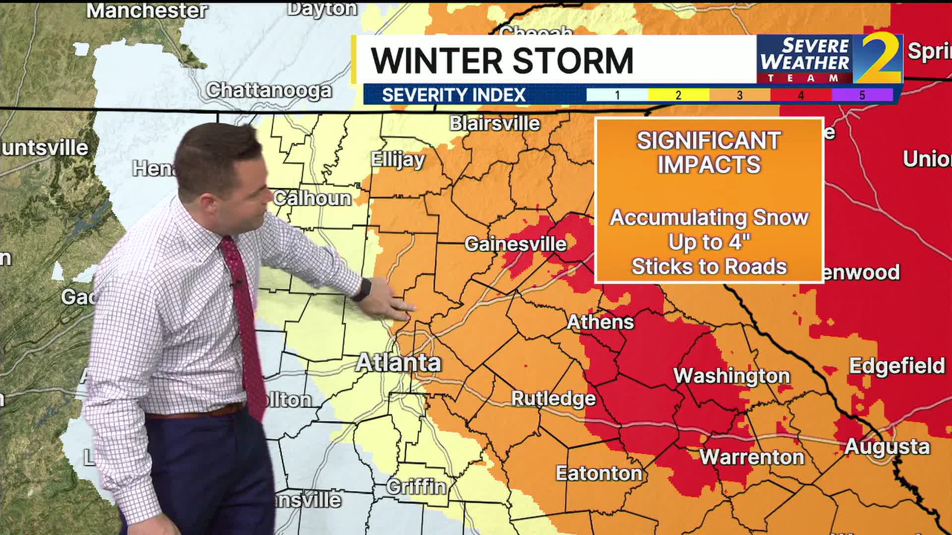 Live updates: Snow falling across north Georgia