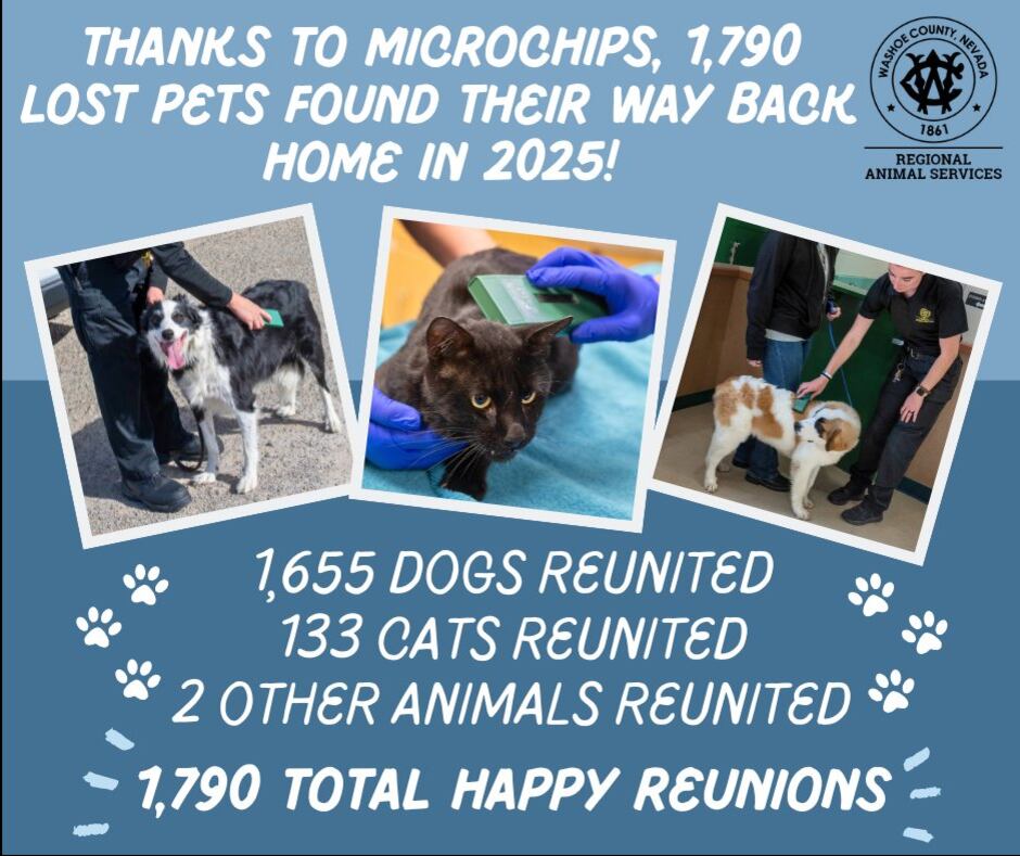 Microchips = 1,790 happy homecomings in Washoe County last year