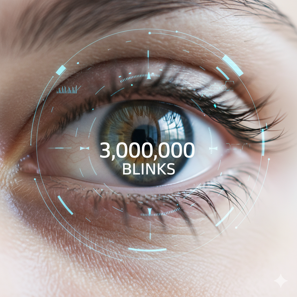 Guess the number? How much time you spend blinking, swallowing, and ...