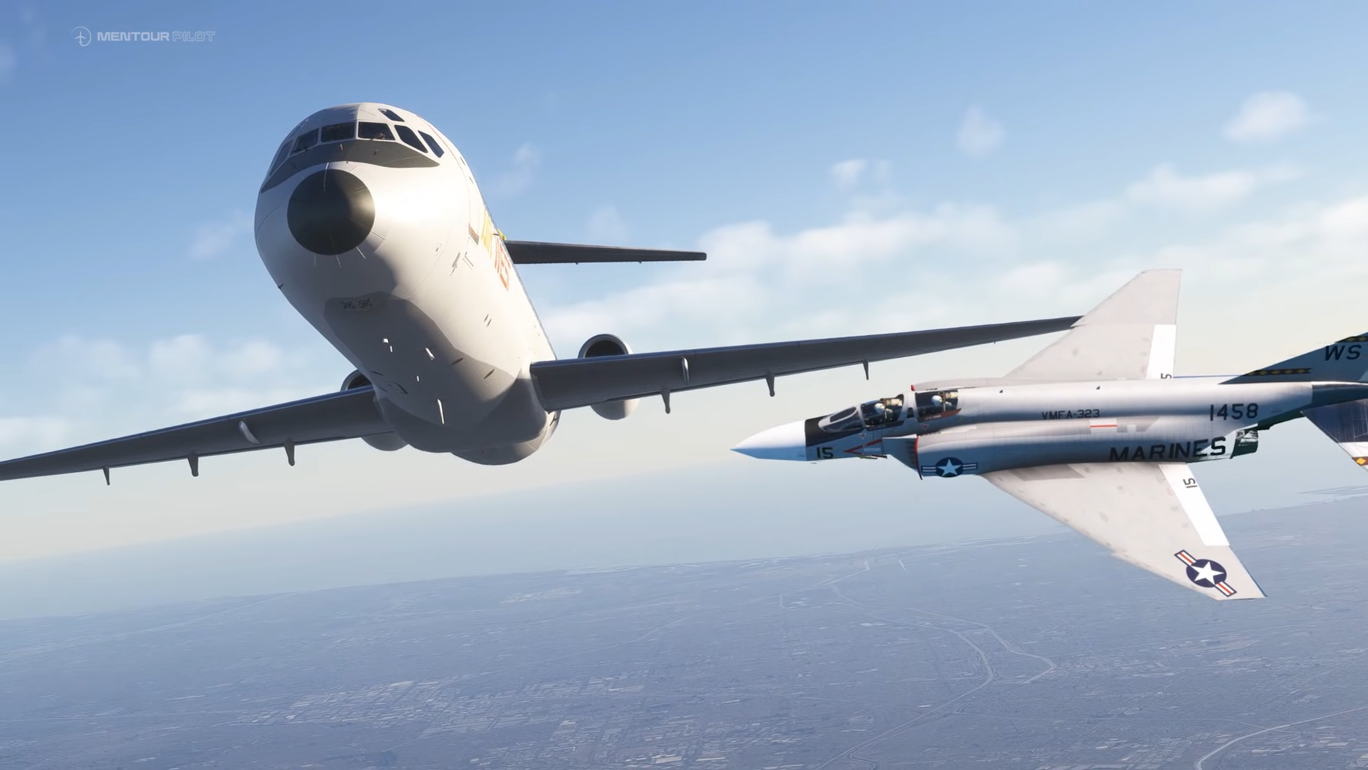 How a US passenger jet took off from LA - then a Marine fighter jet ...