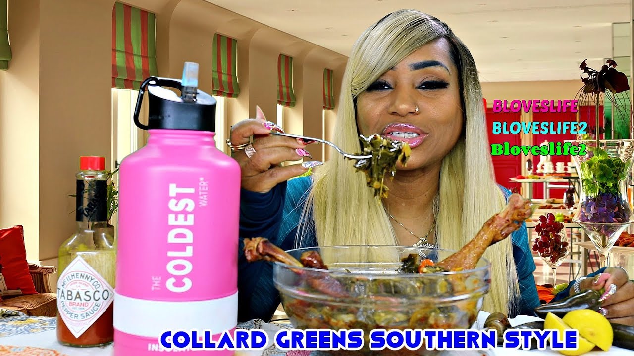 Collard greens and turkey legs mukbang hits soul food vibes