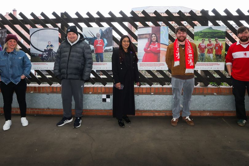 Why portraits of 15 Boro fans are on display at Middlesbrough train station