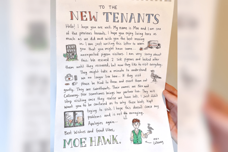 Man leaves warning note for new tenants about unexpected visitors — "Be ...