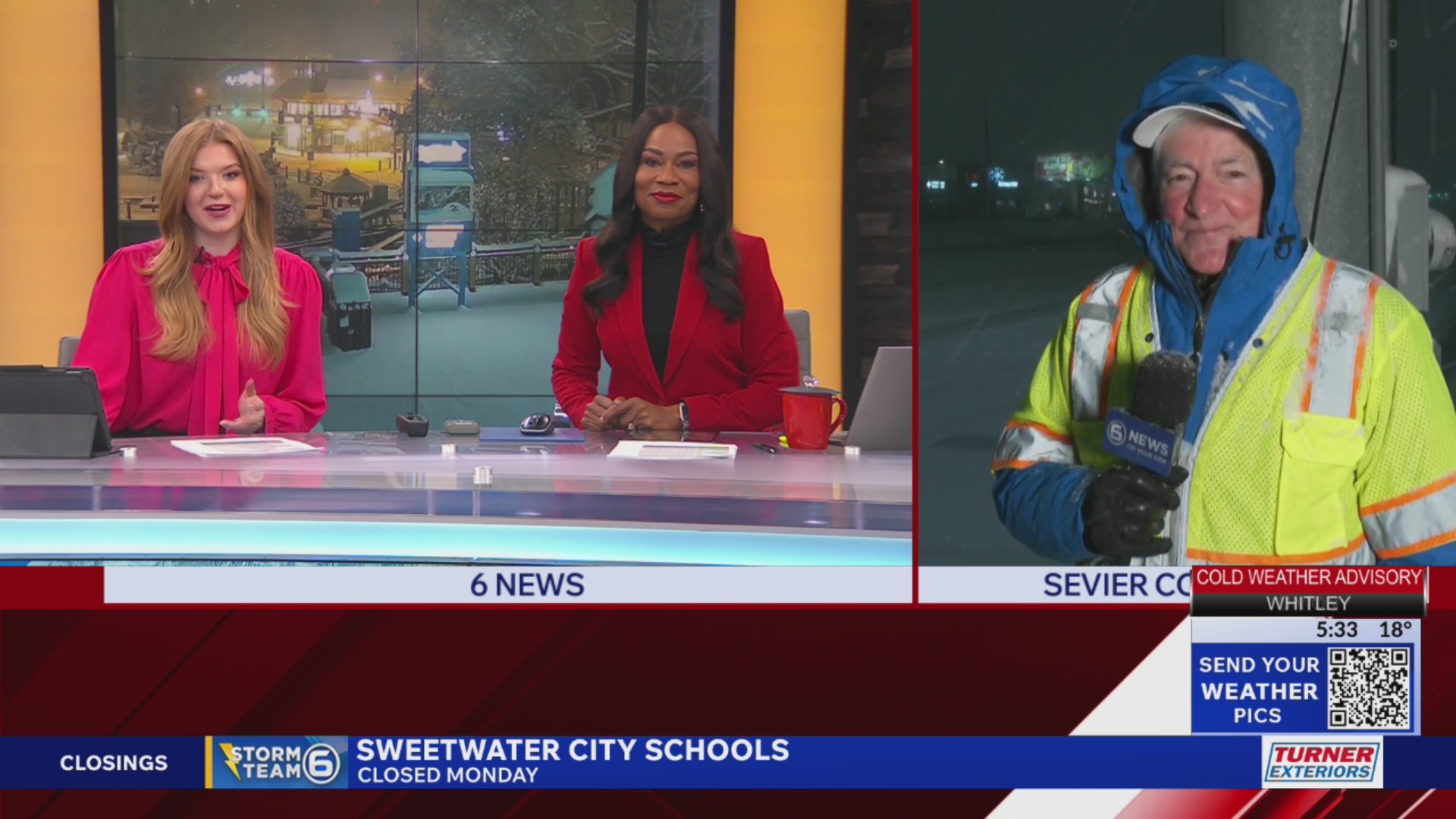 Don Dare shares live update on snow conditions on Winfield Dunn Parkway ...