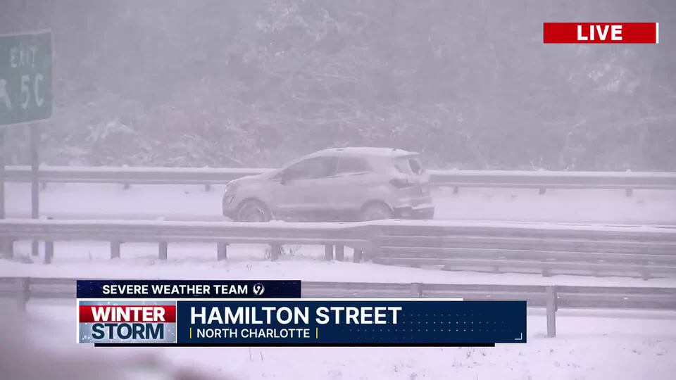 Snow coverage: Channel 9's Hunter Sáenz in north Charlotte
