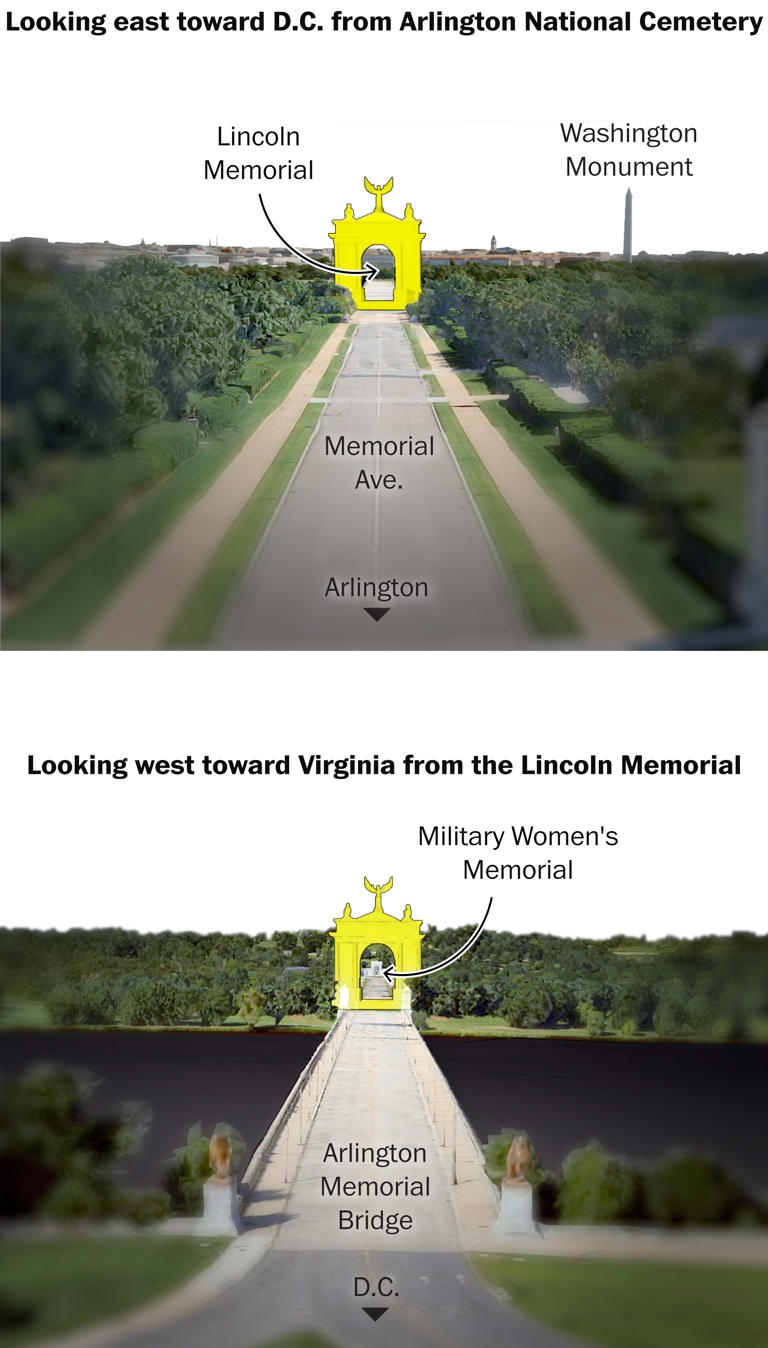 Trump wants to build a 250-foot-tall arch, dwarfing the Lincoln Memorial