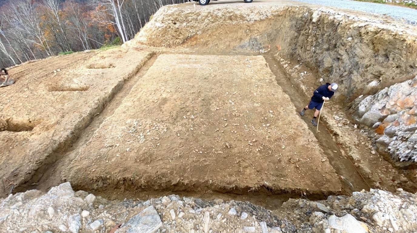 Setting grade pegs for level footings