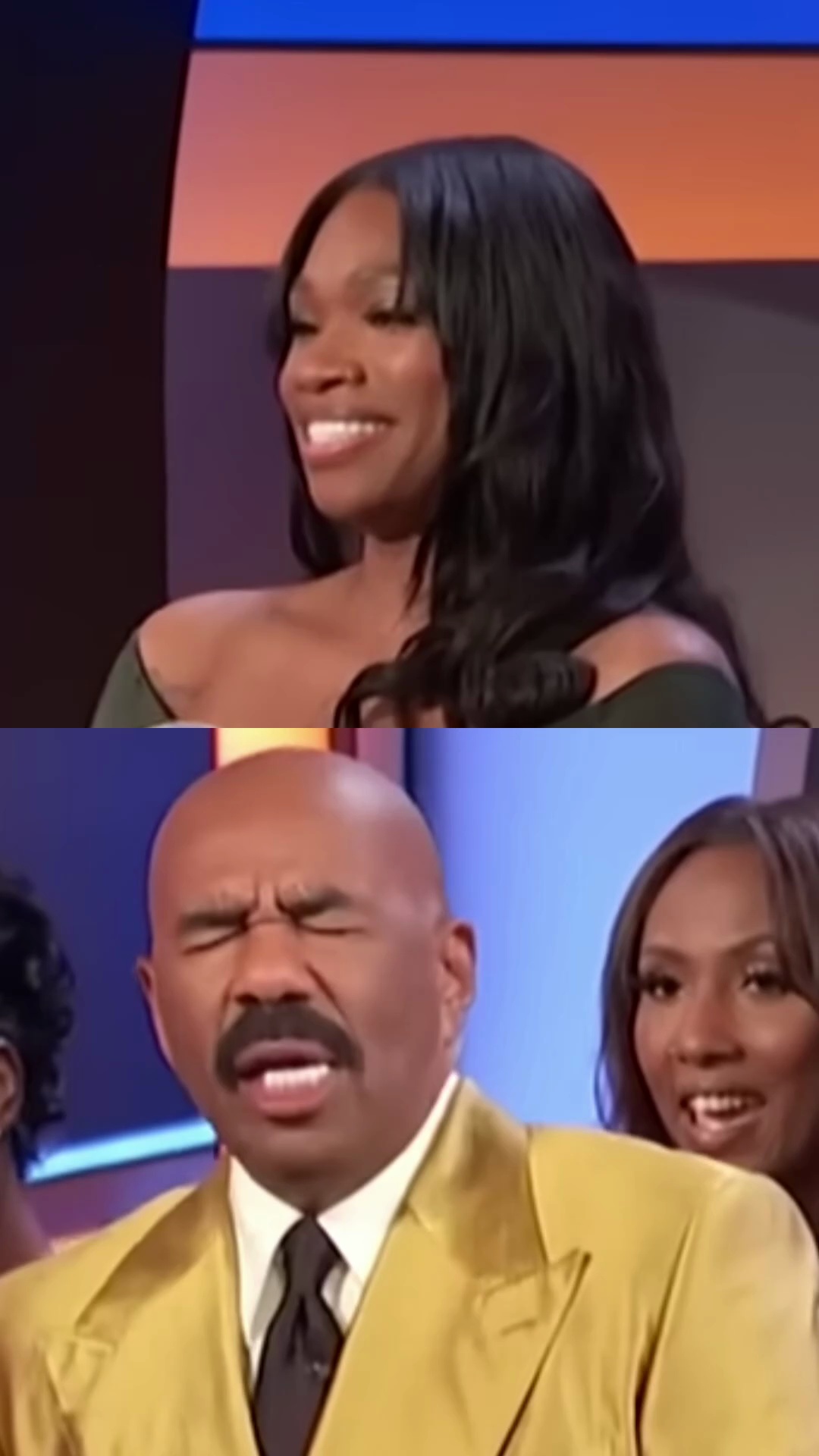 Steve Harvey starts dancing after this answer on Family Feud