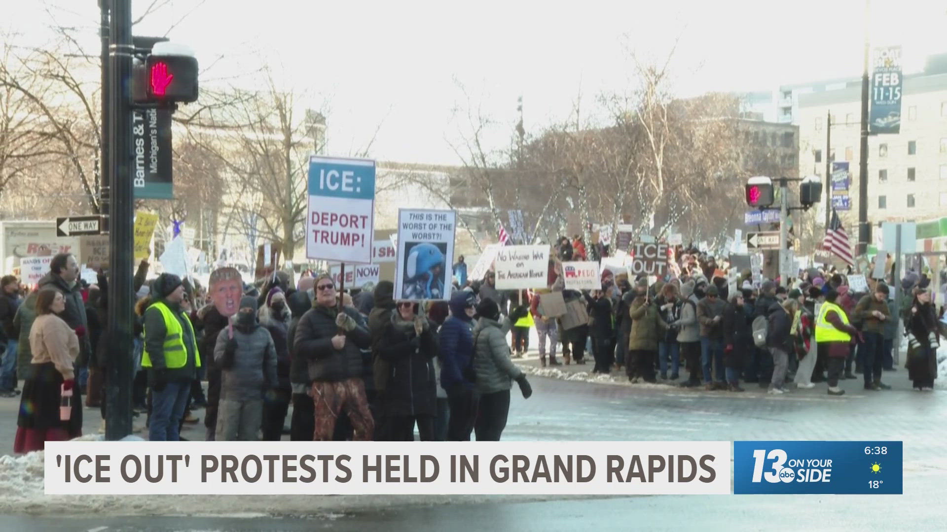 'ICE out' protests continue in Grand Rapids