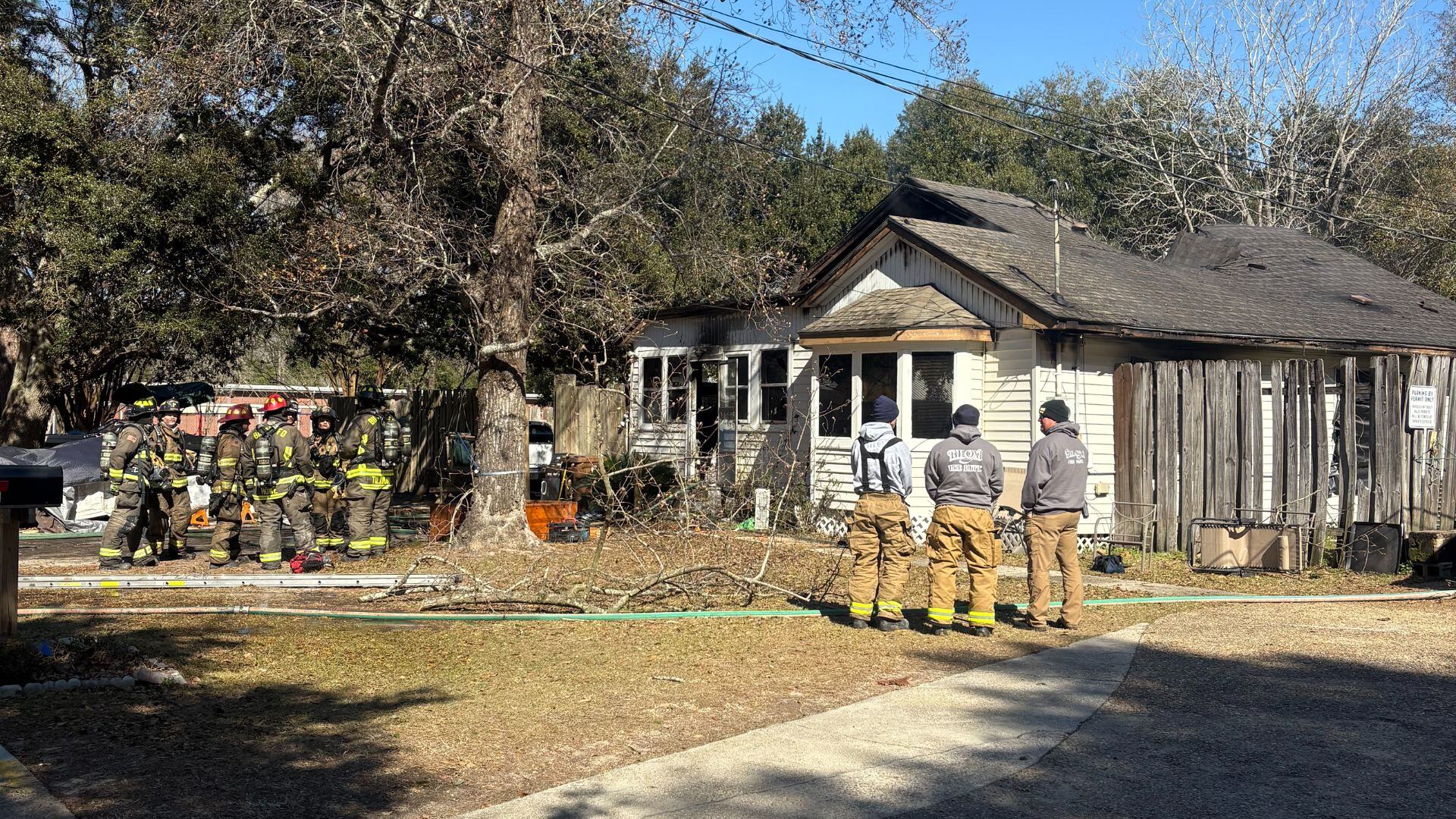 First responders contain fully involved house fire on Nelson Road in Biloxi