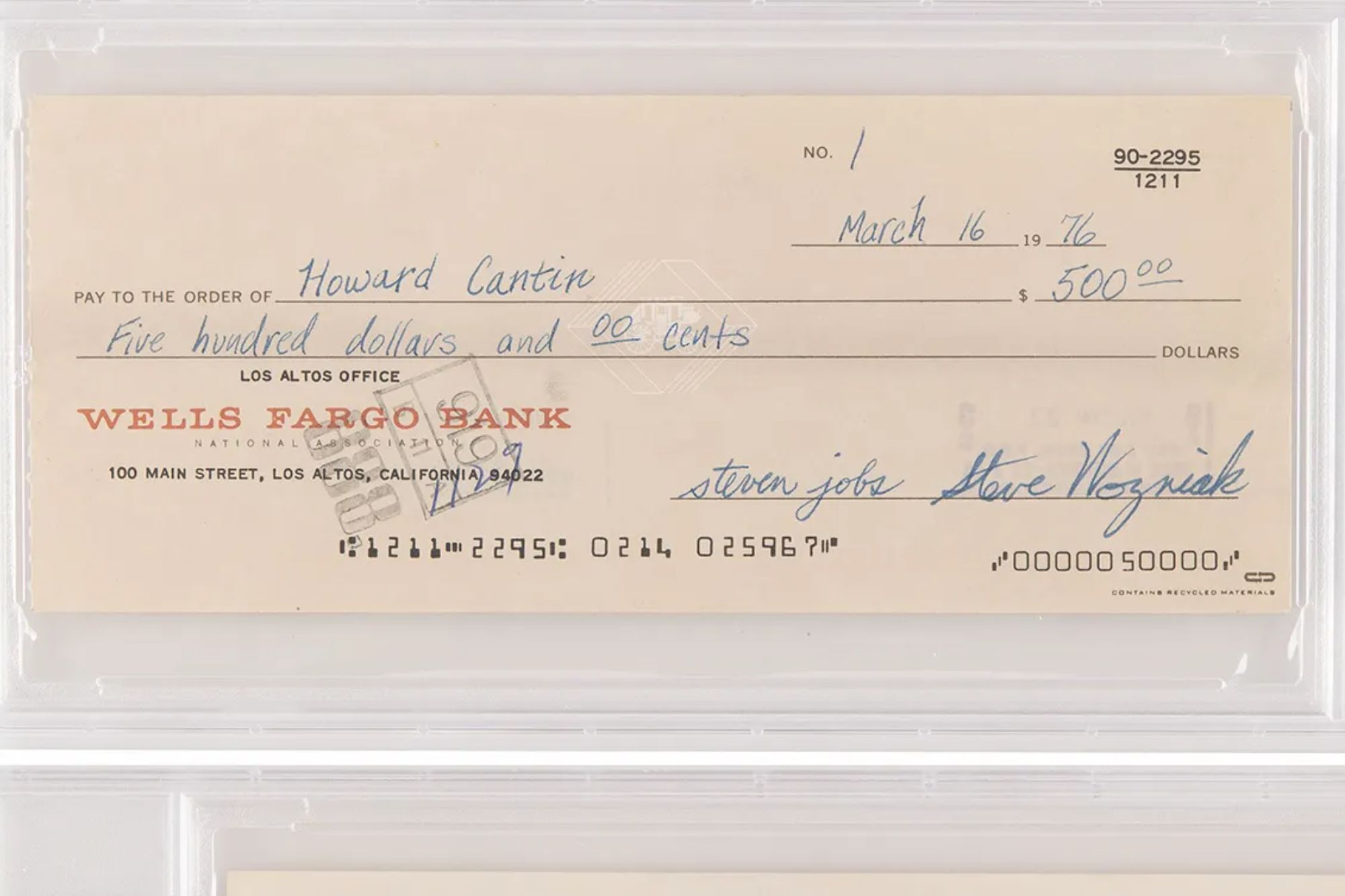 First-ever Apple check signed by Steve Jobs sells for a whopping $2.4M ...
