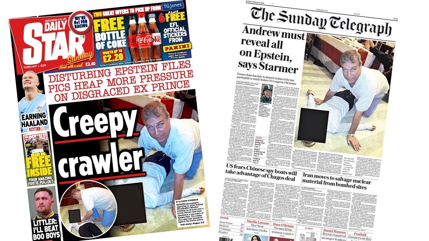 'Ex-duke's new Epstein disgrace' and 'Andrew must reveal all on Epstein'