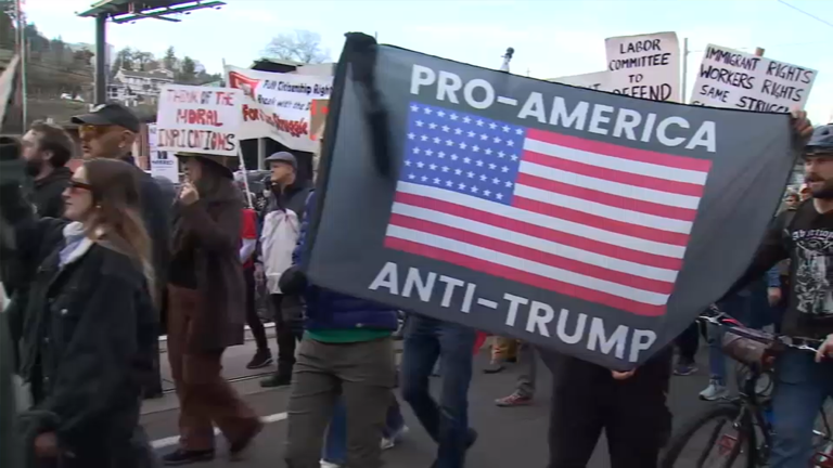 Labor unions rally, march to Portland ICE facility in protest