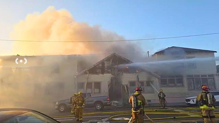 Nearly 100 firefighters battle blaze at boarded-up San Pedro church