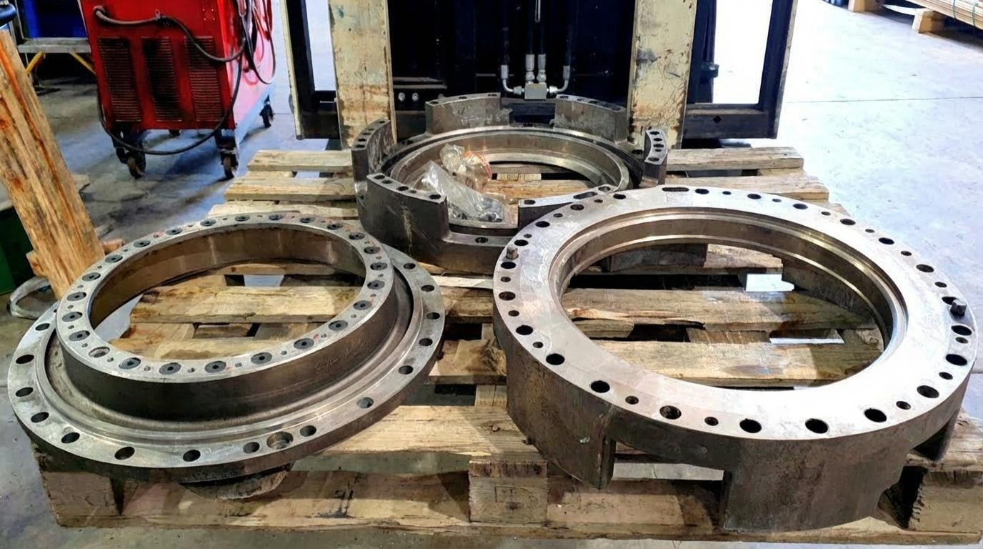 Repairing a Caterpillar 785 dog bone linkage