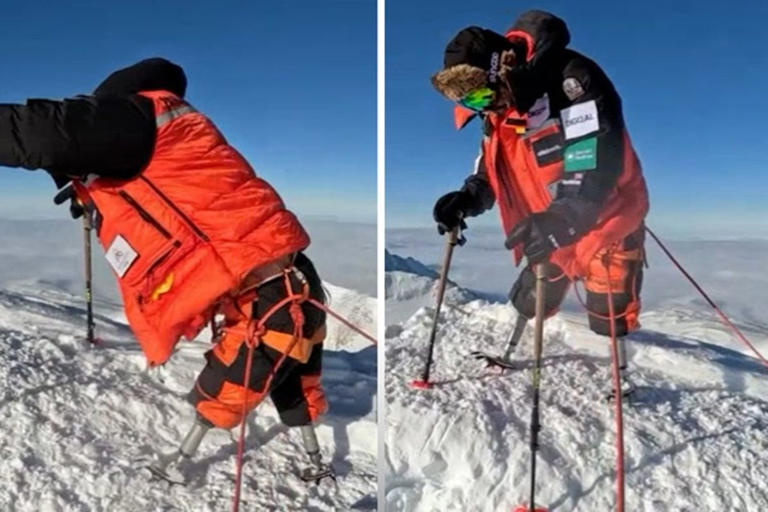 Afghanistan vet becomes first double amputee to scale seven summits