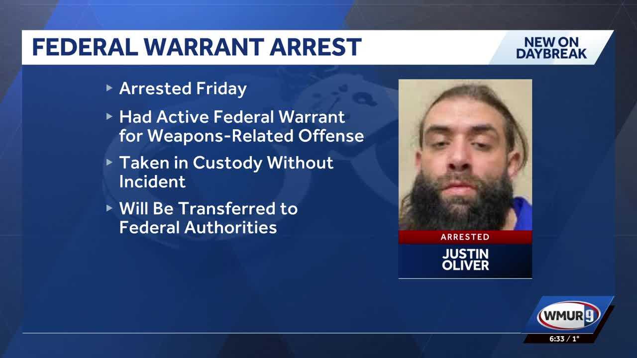 Manchester man arrested on active federal warrant, officials say