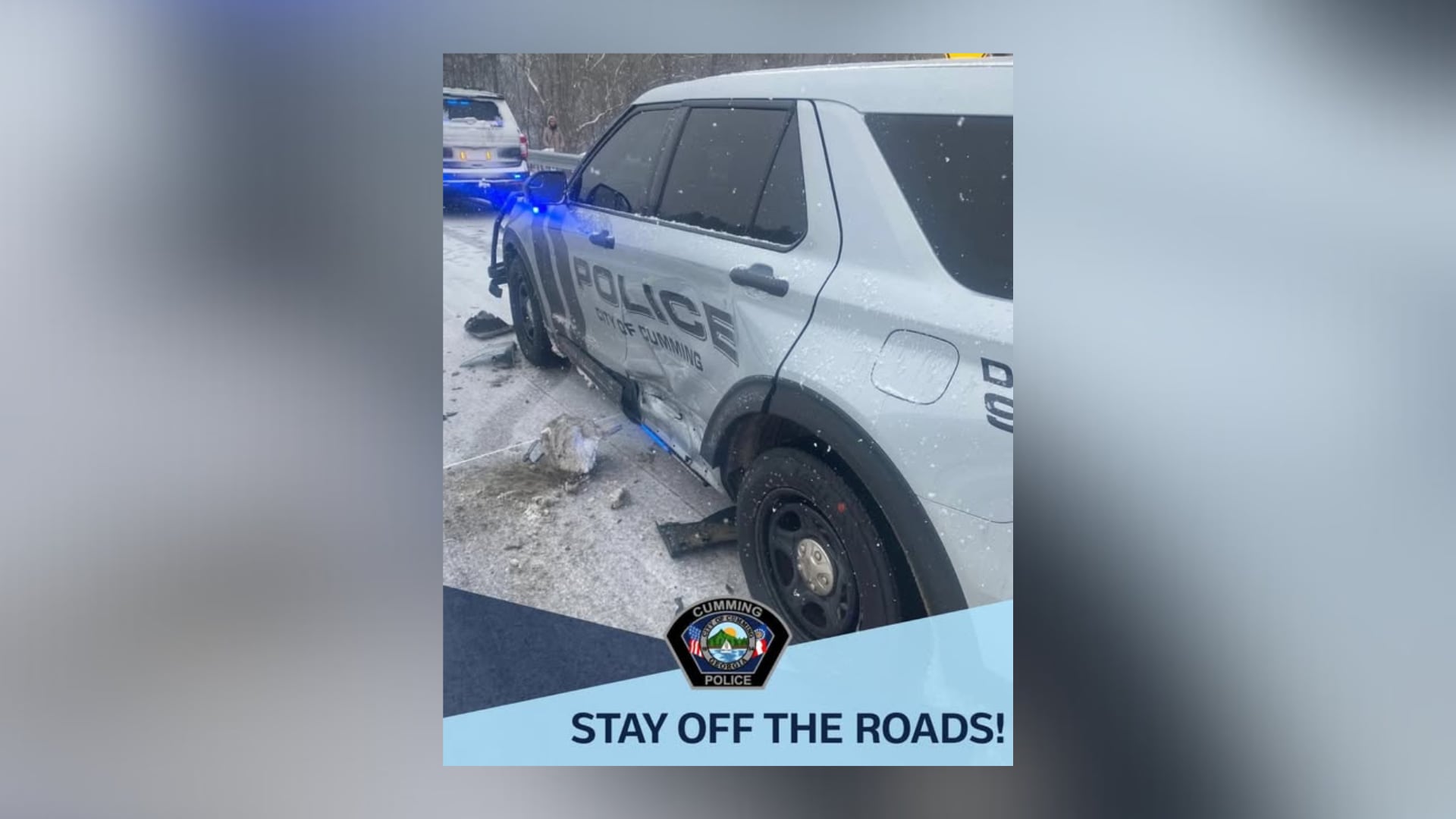 Police cruiser hit while officers respond to weather-related crash in ...