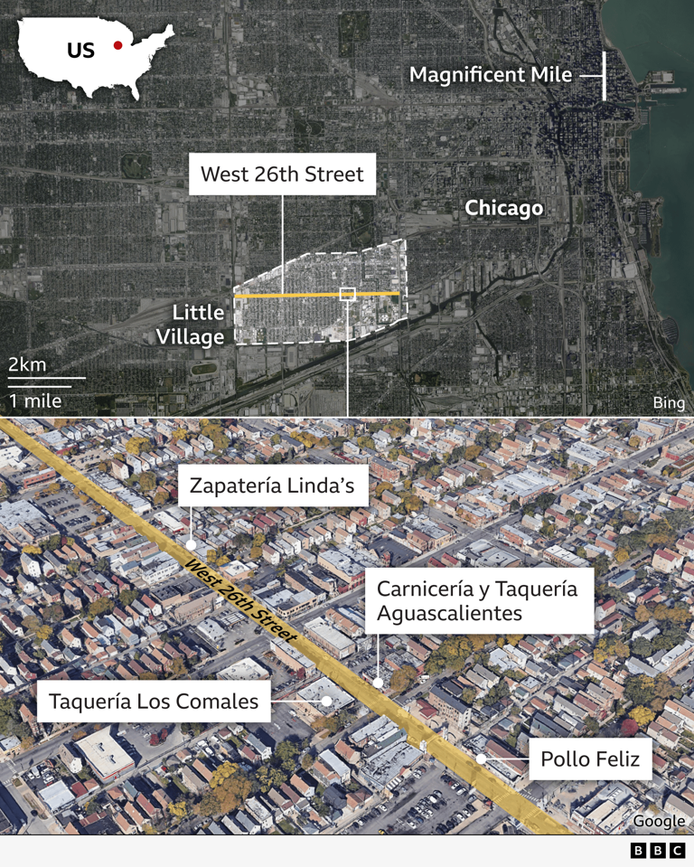 After ICE raids... a once bustling Chicago neighbourhood has changed