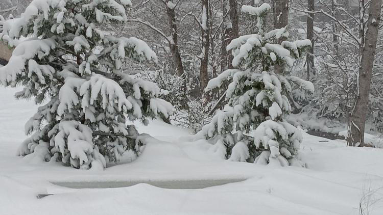 How much snow did parts of East Tennessee get?