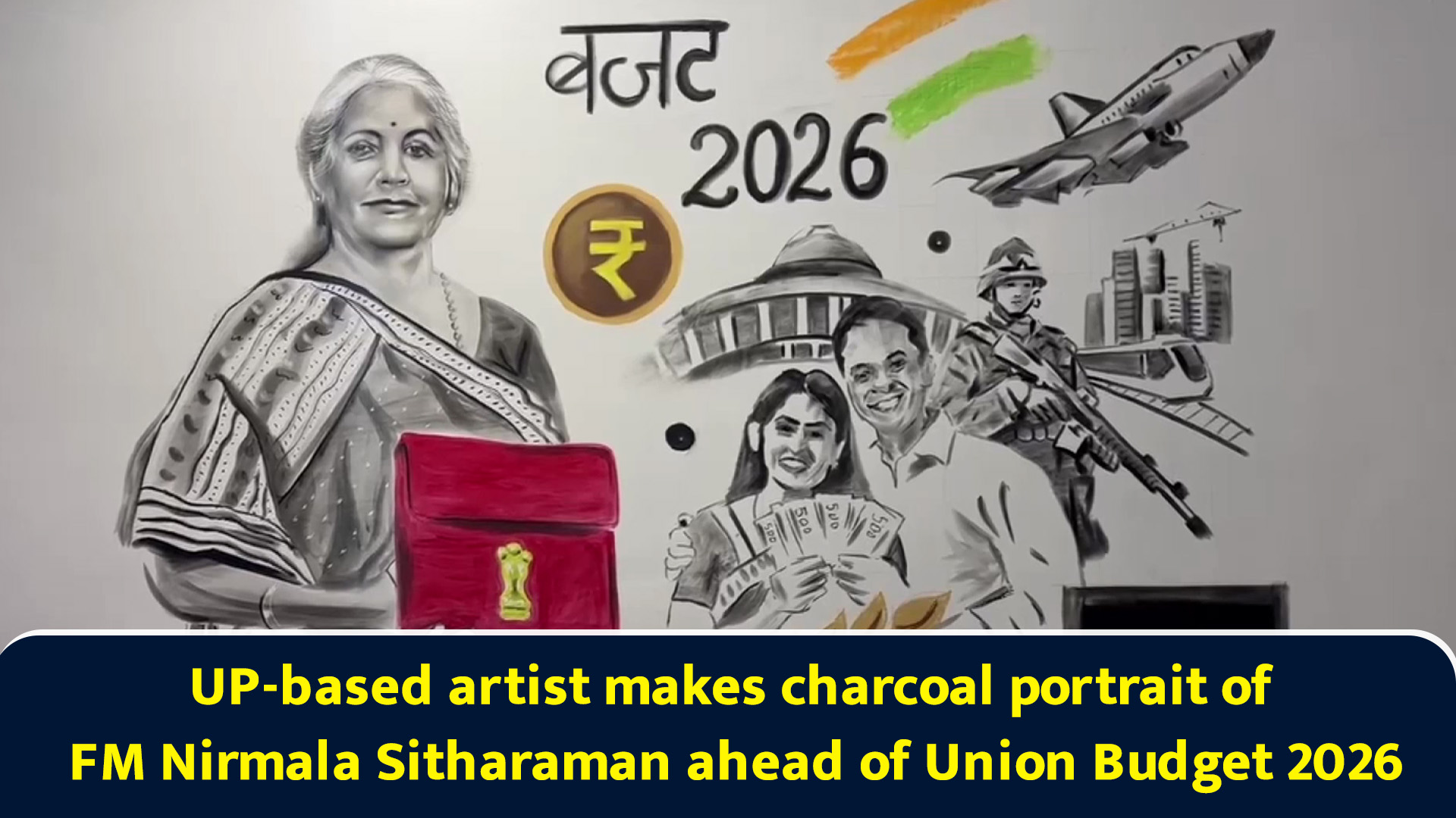 UP-based artist makes charcoal portrait of FM Nirmala Sitharaman ahead ...
