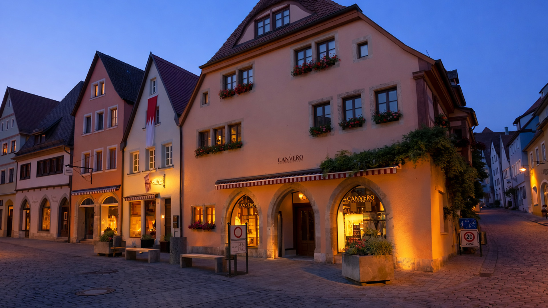 রোথেনবুর্গ ওব ডের টিউবারে মধ্যযুগীয় সন্ধ্যায় হেঁটে দেখা (4K)