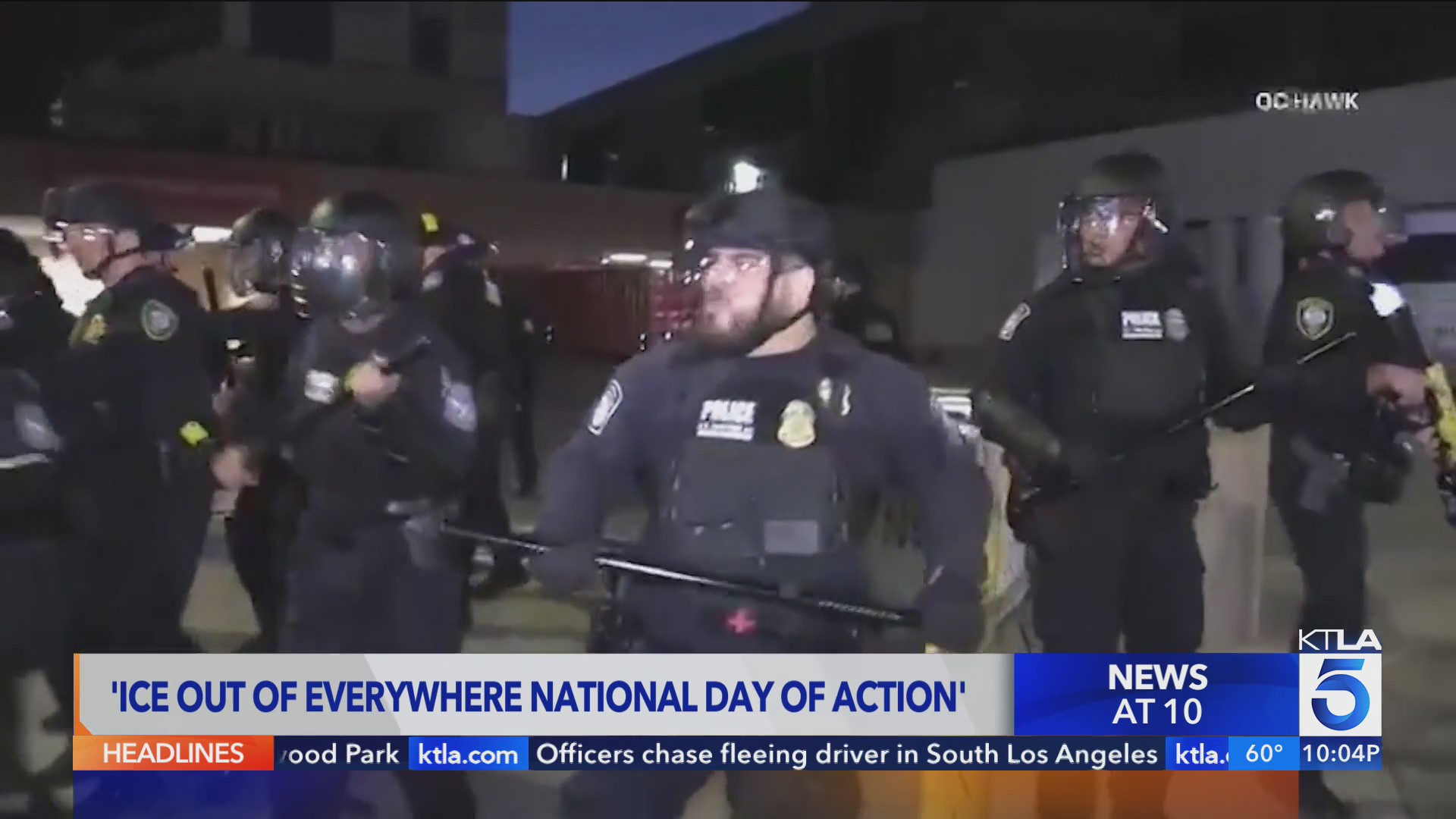 Hundreds gather for 2nd day of anti-ICE protests in downtown Los Angeles