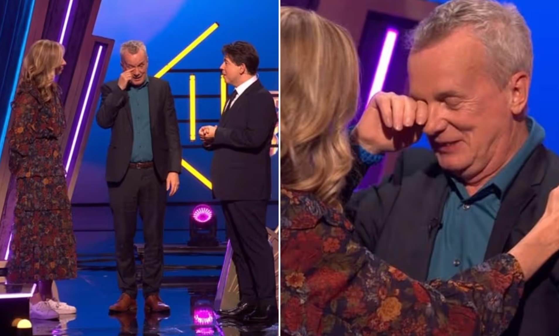 Comedian Frank Skinner breaks down in tears after surprise reunion on ...
