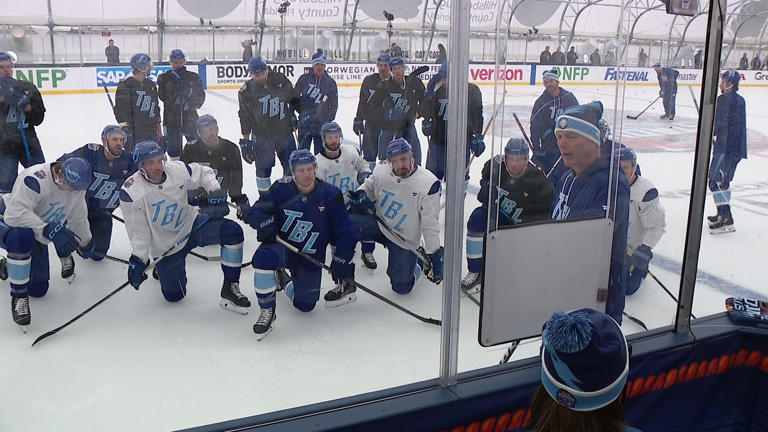 Tampa Bay Lightning practice inside Raymond James Stadium ahead of ...
