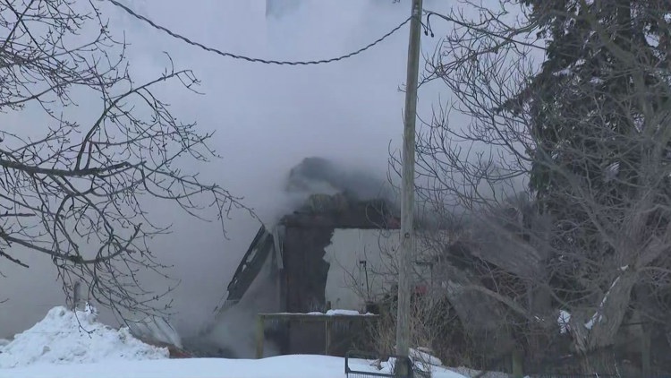 Crews rescue animals from South Wales barn fire during frigid conditions