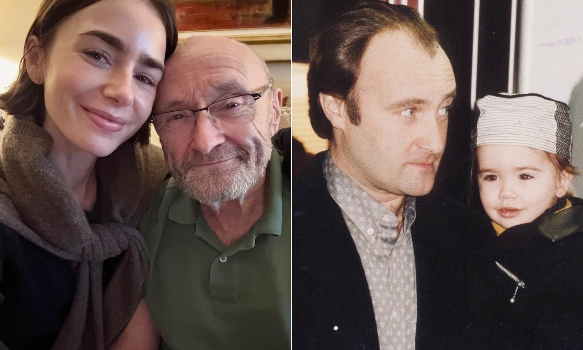 Lily Collins shares gushing tribute to her music legend father Phil on ...