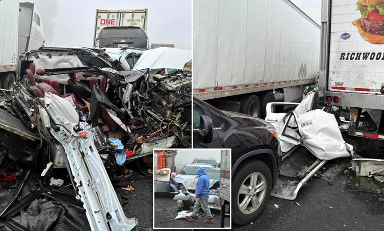 Catastrophic pileup involving around 150 vehicles shuts down famous ...
